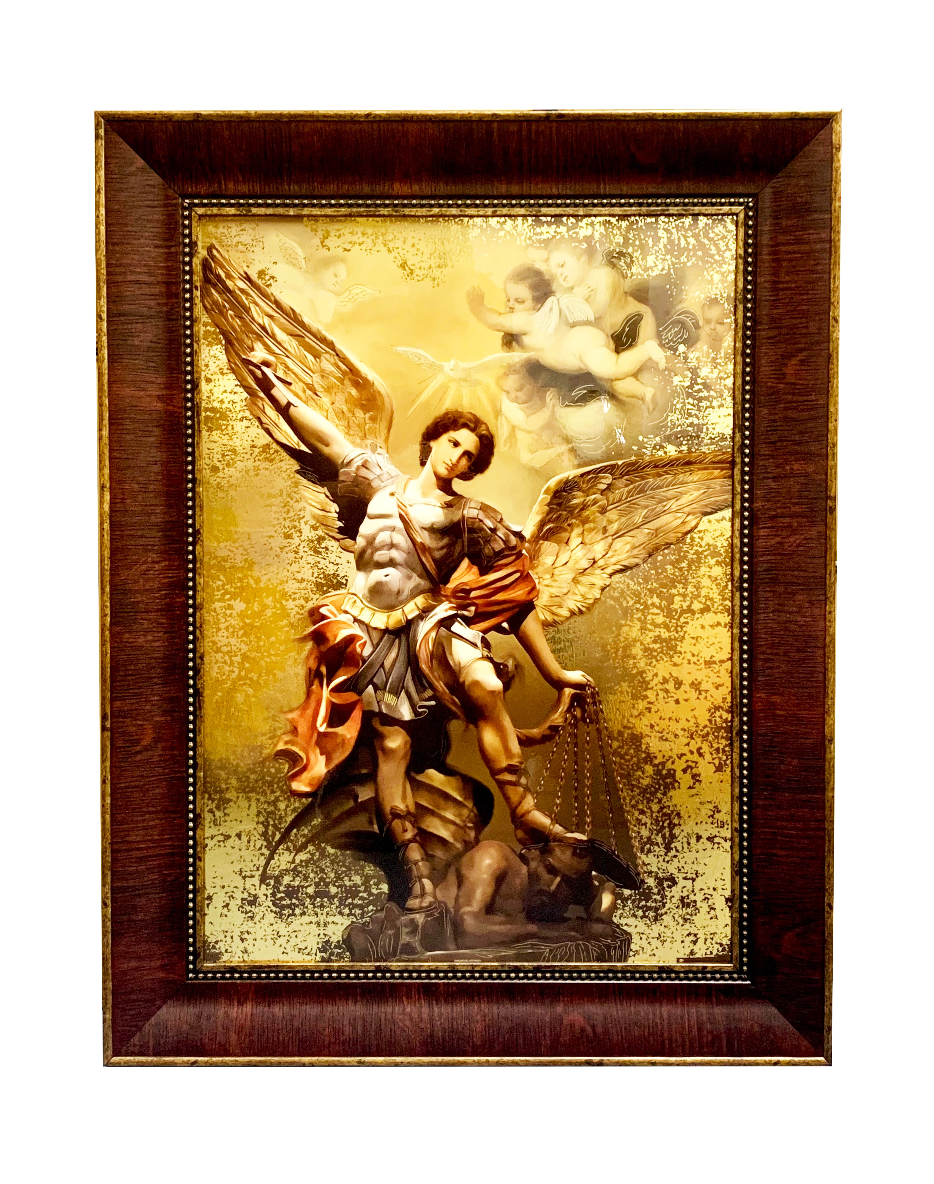 19.5" x 27" Archangel Michael Wooden Frame – The Cathedral Gift Shop