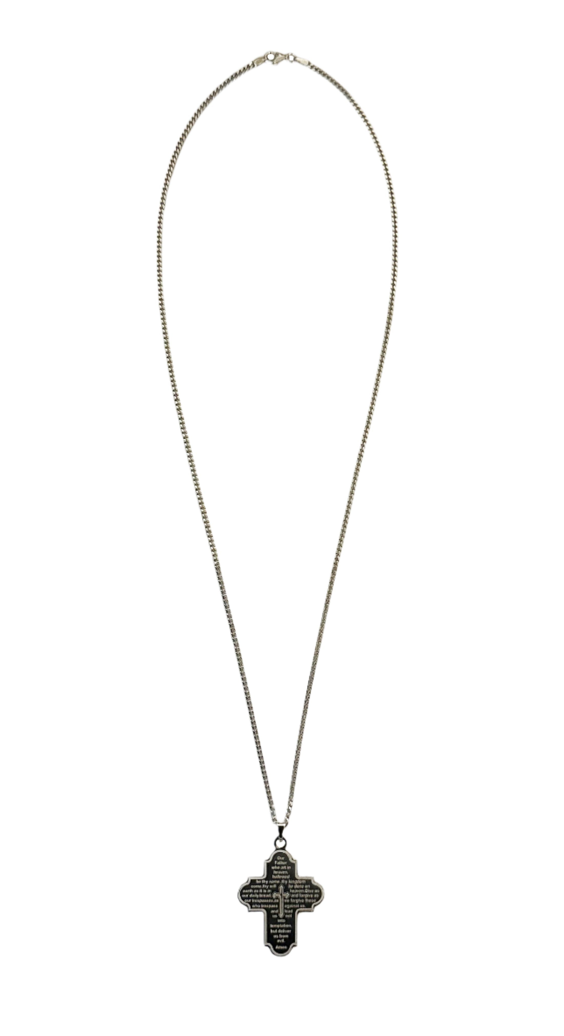 Sterling Silver Large Our Father Cross Necklace – The Cathedral Gift Shop