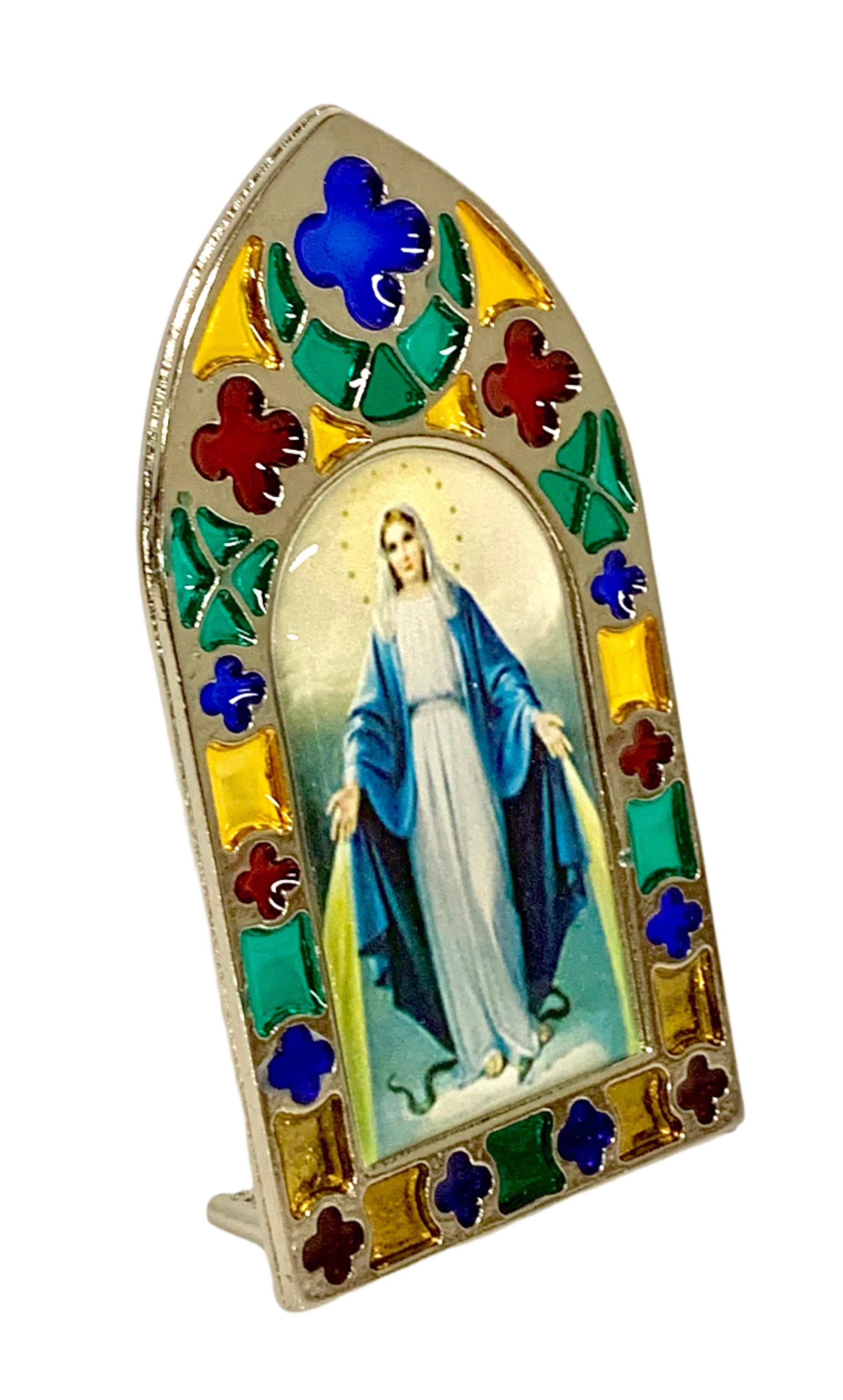 3" Our Lady of Grace Stain Glass Plaque – The Cathedral Gift Shop